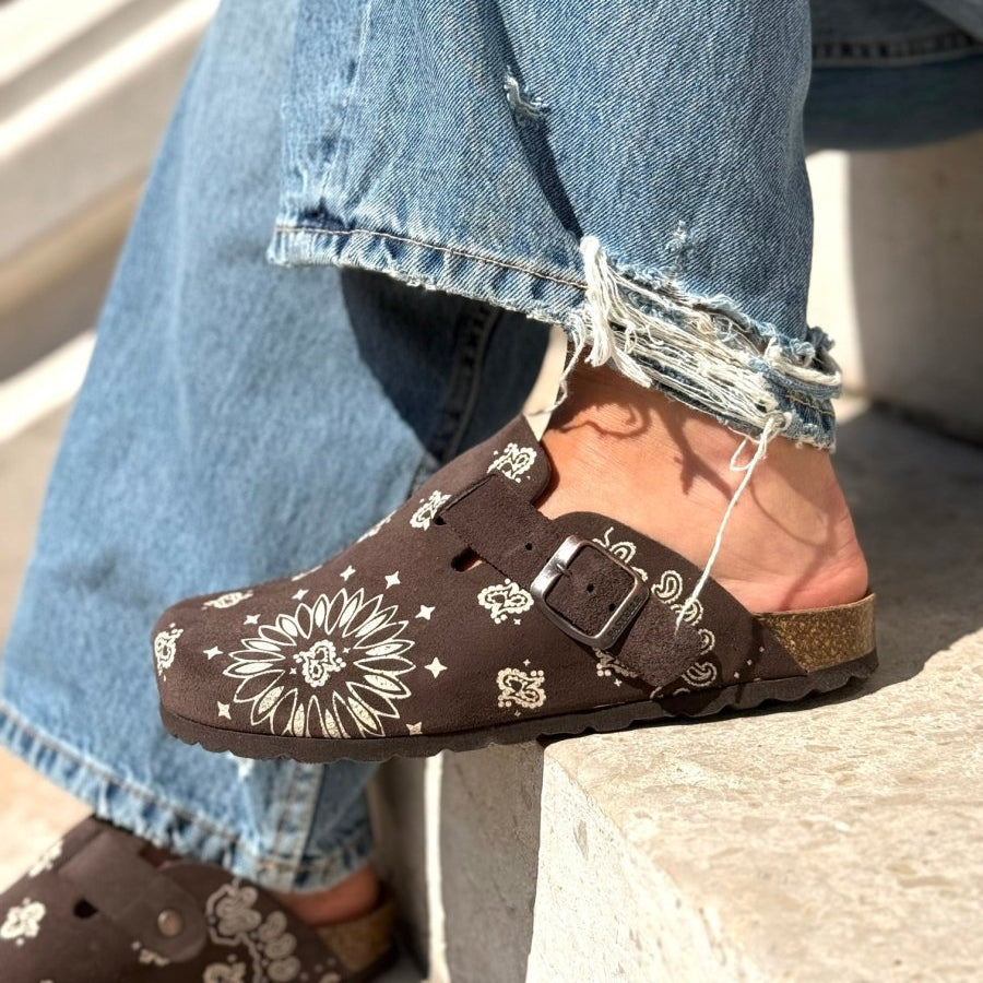 Solal Bandana – Mules Femme Semelle Confort en Liège et Cuir – Pastelle Boutique